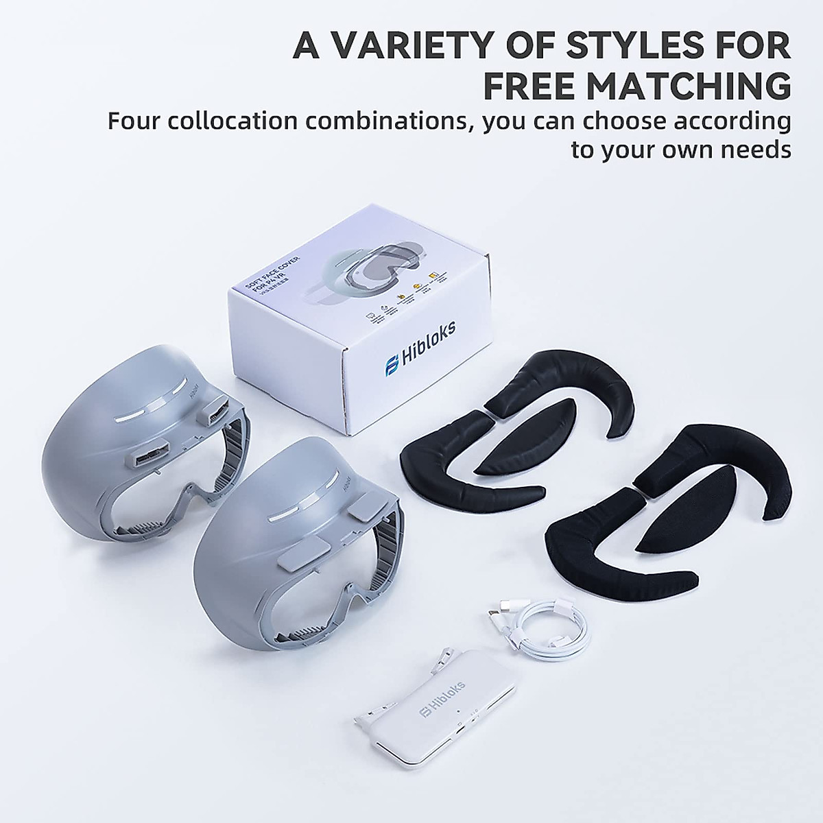 For Pico 4 Leather Protector Pad, Breathable Wide Ice Silk Protector Pad, VR Cooling Fan Set (Protective cover + PU cotton)