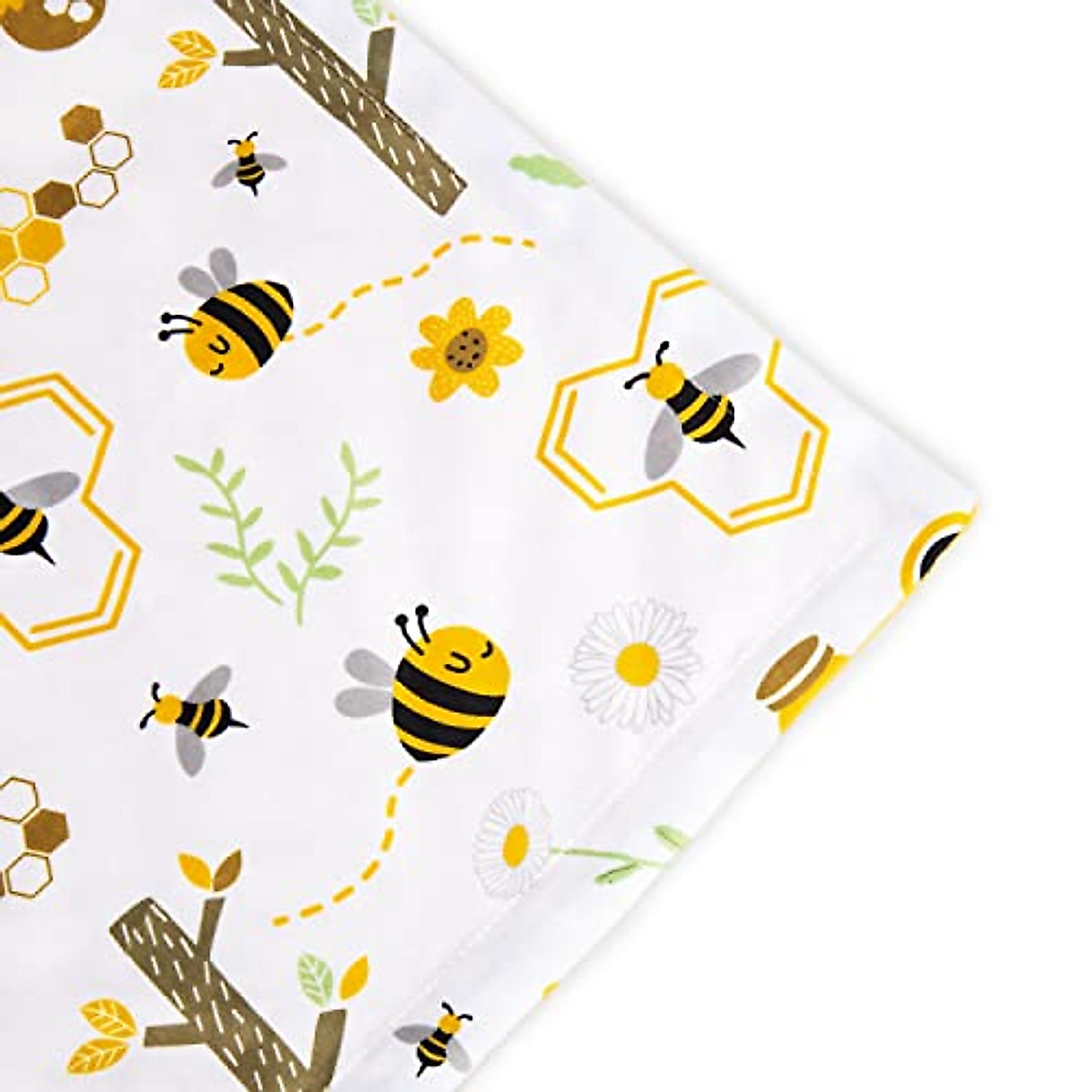 HOMRITAR Baby Blanket for Girls Soft Plush Minky Blanket with Double Layer Dotted Backing for Infant Picnic Traveling with Cute Animals Multicolor Printed 30 x 40 Inch (Yellow Bees)