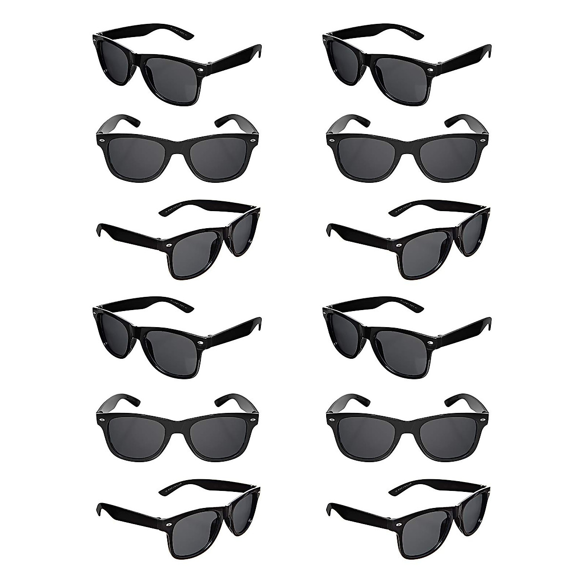Black Sunglasses Bulk 48 Piece Party Pack- Wholesale Lot -Retro Style Risky Business-Blues Brothers Black Sunglasses for Graduation Mardi Gras Holidays-Birthdays Wedding Party Adult Kids Men Women
