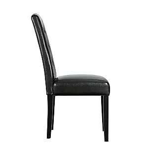 Modway Perdure Modern Tufted Faux Leather Upholstered Parsons Dining Chair in Black