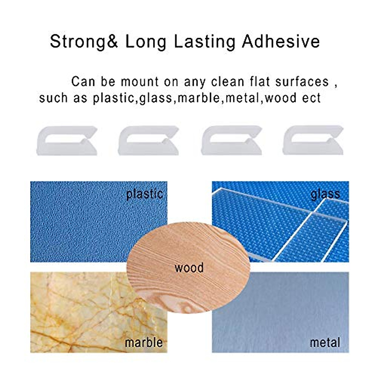 Flat Wire Clips Holder, Ethernet Cable Clips,Self Adhesive Wire Clips Management for Home and Office (100piece/White)