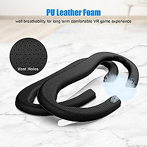 AMVR Magnetic Buckle Facial Interface Bracket & PU Leather Foam Face Cover Replacement for HP Reverb G2, with Anti-Leakage Nose Pad Accessories