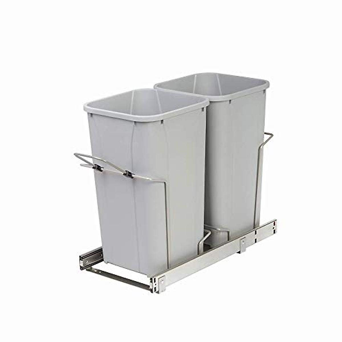 Knape & Vogt Platinum 11 in. x 22 in. x 18.75 in. 27 Qt. in-Cabinet Double Soft-Close Bottom-Mount Pull-Out Trash Can