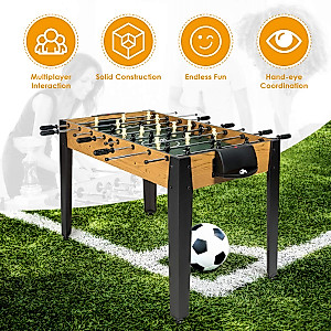 Giantex Foosball Table, Wooden Soccer Table Game w/Footballs, Suit for 4 Players, Competition Size Table Football for Kids, Adults, Football Table for Game Room, Arcades (48 inch, Wood)
