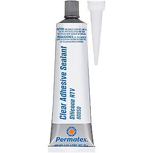Permatex 80050 Clear RTV Silicone Adhesive Sealant, 3 oz
