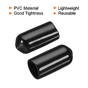 MECCANIXITY Bottle Pour Caps 7mm Inner Dia. Round Rubber End Cap Pourer Spout Dust Cover, Black Pack of 200