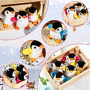 Kasyat 12 Pieces Mini Plush Penguin Stuffed Toys Animal, Cute Small Baby Penguin Stuffed Doll Keyholder Bag Pendant Valentine's Day Birthday Party Favor Present for Boys Girls(Classic Style)