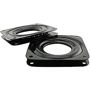 Longdex Lazy Susan Bearing 2PCS 3 Inch Square Lazy Susan Turntable Rotating Bearing Plate for DIY Project Black