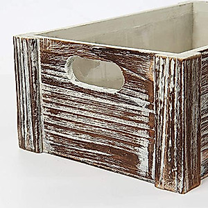 Wood Planter Box Rectangle Wooden Planter Boxes Set of 2 Rustic Wooden Window Box for Garden Plants Flower Succulent Herb