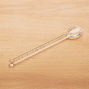 GSHLLO 2 Pcs Clear Glass Spoons Tea Stirring Spoon Coffee Mixing Long Handle Cocktail Spoons Transparent Dessert Spoon for Drinks Milk