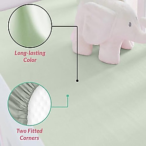 Crib & Toddler Poly/Cotton Sheets - Color: Mint - Flat