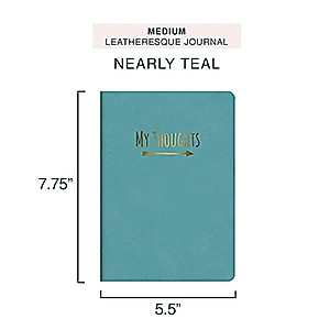 Medium Leatheresque Journal by Studio Oh! - Nearly Teal - 5.5" x 7.75" - 192 Lined Pages with Gilded Edges and Padded Leather-Like Textured Cover with Foil Stamping