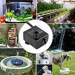 Hygger Ultra Quiet 53GPH (200L/H, 3W) Submersible Mini Water Pump Comes with 2 Nozzles, for Aquariums, Fish Tank, Fountain, Max Lift Height 1.7ft ,120V/60HZ, Power Cord 6ft