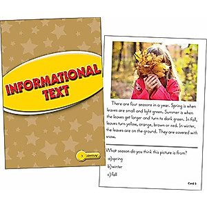 Edupress Reading Comprehension Practice Cards, Informational Text, Yellow Level (EP63436)