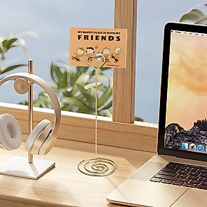 HomWanna Table Number Holders 10Pcs - 8.75 inch Heart Shaped Place Card Holder Tall Table Number Stands for Wedding Party Graduation Reception Restaurant Home Centerpiece Decoration Memo (Gold)