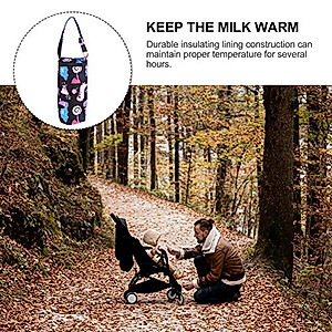 Kisangel Milk Bottle Insulated Carrier Baby Water Bottle Strap Bag Travel Outdoor Bottle Keep Warm Carrying Sleeve Pouch 20X12X1cm