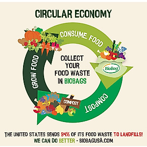 BioBag (USA), The Original Compostable Bag, 3 Gallon, 100 Total Count, 100% Certified Compostable Kitchen Food Scrap Bags, Kitchen Compost Bin Compatible