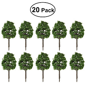 WINOMO 20pcs Model Trees Miniature Landscape Scenery Train Railways Trees Scale 1:100 Dark Green