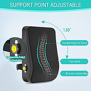 Lumbar Support Pillow for Office Chair,Support Point Adjustable Chair Back Support Pillow for Car, Office Chair Back Cushion Chair Cushion for Back Pain with 2 Adjustable Straps