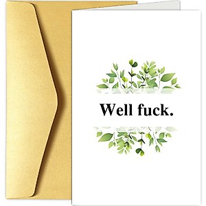 Chenive Funny Well Fuck Card, Sympathy Card for Breakups, Loss Pet, Loss Job, Bad Day, Farewell, Condolence Card, Get Well Soon Card