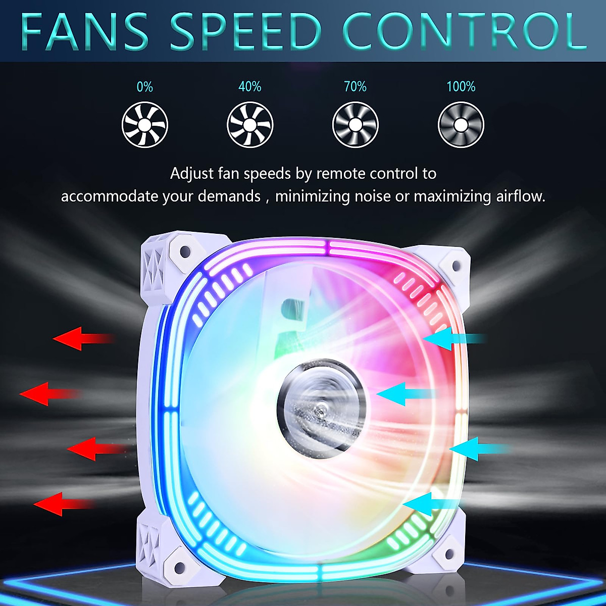 DS Addressable RGB 120MM LED Fans with Controller for White PC Case, White CPU Cooler, White Radiators System (RGB Fans 6 Pack, G Series)