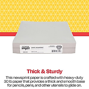 School Smart - 85250 Newsprint Drawing Paper, 30 lb, 8-1/2 x 11 Inches, 500 Sheets
