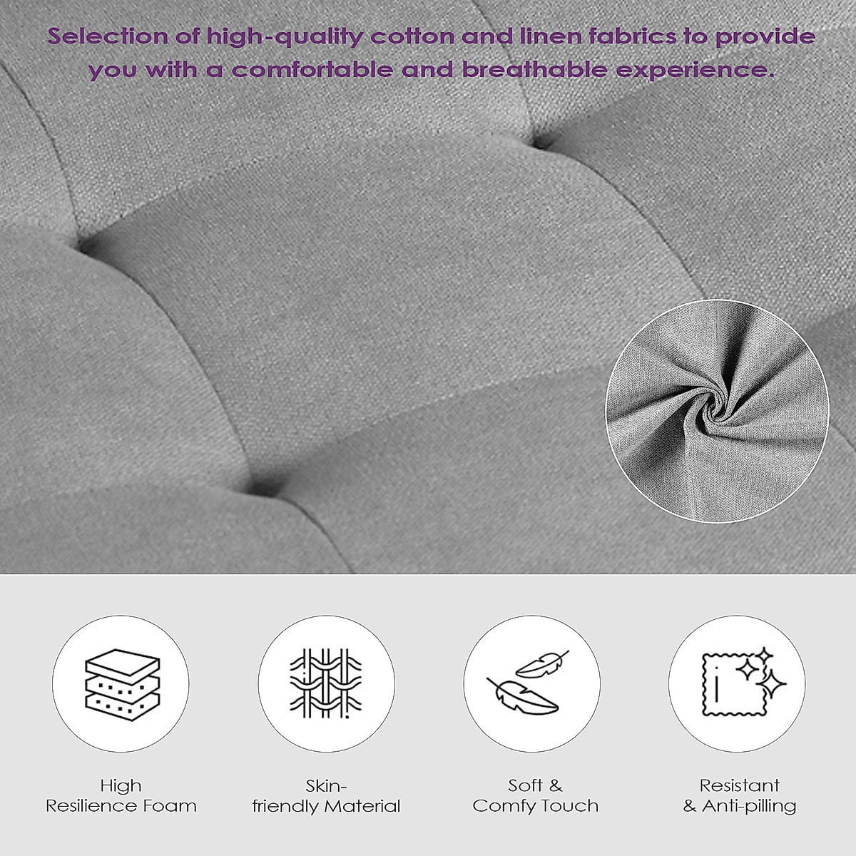 TYBOATLE Sofa Couch, Living Room Furniture Sectional Sofa Sets 3 Pcs, Tufted Mid-Century Loveseat w/USB, Cupholders & Comfy Single Sofa for Small Space, Apartment, Office (Light Grey)