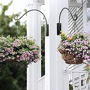 Qiang Ni Heavy-Duty Plant Hanger Outdoor: Hanging Plant Hook for Outside Basket - 16-Inch Wall Mount Plant Bracket for Bird Feeder