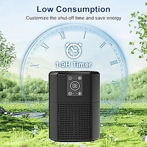 Air Purifiers for Bedroom Home, Air Purifier with True H13 HEPA Filter for Dander Pollen Odor, Small Desktop Air Purifier with 9 Timers for Office,Living Room, Bedroom,Kitchen, Black,1pack