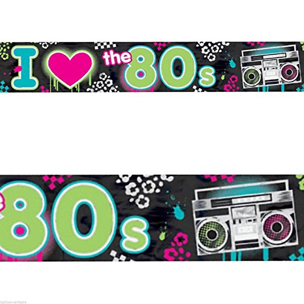 Amscan 80's Party Foil Banner, 25', Black