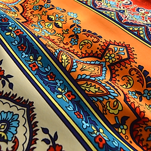 LELVA Boho Duvet/Quilt/Comforter Cover with Pillow Shams Queen Size Bohemia Bedding Set Cotton 5Pcs