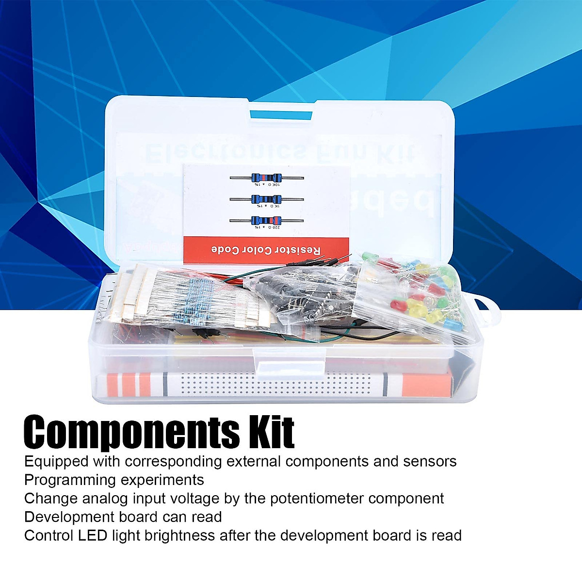 Components Kit, Electronic Component Assorted Kit, Starter Electronics Package 830‑Hole Breadboard DIY Tool for R3/MEGA2560