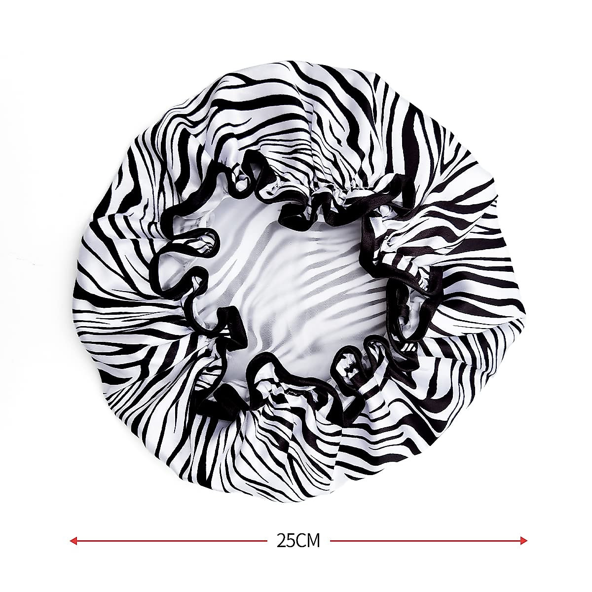 HOMESJUN Shower Cap, 3 Packs Waterproof Reusable Bath Caps for Women Hair, Double Layers Elastic Shower Hat Hair Protection