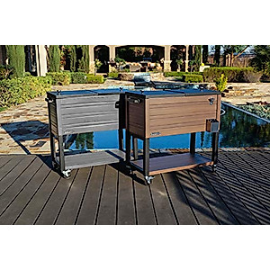 Permasteel PS-205-GRY-AM 80 Quart Patio Cooler, Gray