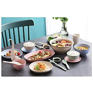 greenandlife Lightweight Wheat Straw Plates - 4Pack Unbreakable Dishes and Plates Sets Non-toxin, Dishwasher & Microwave Safe BPA free and Healthy for Kids Children Toddler & Adult (7.87'')