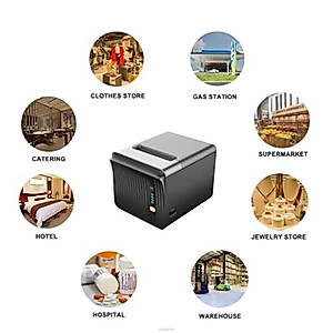 GZGYNADAST 80MM pos Kitchen Printer,Auto Cutter Thermal Receipt Printer Ticket Bill Invoice resturant Printer for Small Business Support Cash Drawer Hung on The Wall (USB+LAN/Ethernet Port)