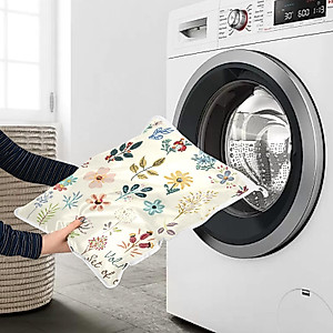 Cute Floral Laundry Bags Mesh Wash Bags Set of 2 Delicates Bag for Washing Machine Laundry Bag with Zipper for Underwear Blouse Hosiery Pants Sweaters Bra Clothes