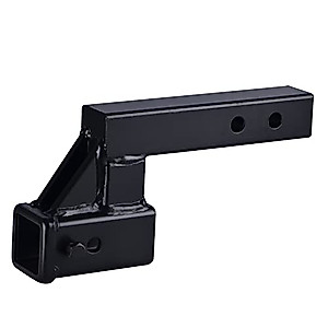 Towever 84122 Hitch Extender 2 Inch Receiver with 4" Drop/Rise, 9" Hitch Extension Riser with Solid Tube (GTW/TW 5000/500 LBS)