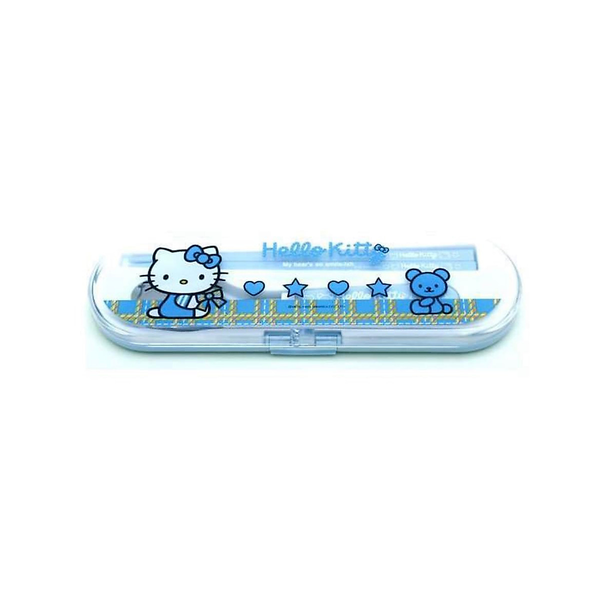 KITTY's Pretty in Blue Flatware Set in Case - Spoon & Chopsticks