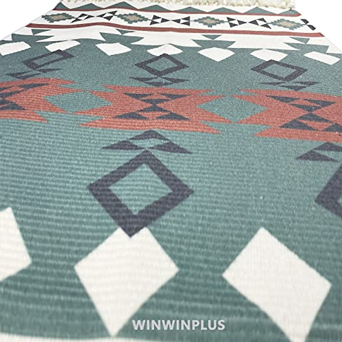 Winwinplus Cotton Area Rug, 2' x 3', Hand Woven Carpet Tassels Throw Rugs Door Mat Indoor Area Rugs for Bathroom, Bedroom, Living Room, Laundry Room Home Decoration