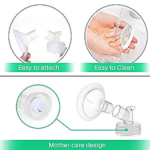 Pumpmom 24mm Flanges Compatible with Spectra S2 Spectra S1 9 Plus Synergy Gold Breastpumps Accessories, Replacement Breast Shield to Spectra Pump Parts and Spectra Flange