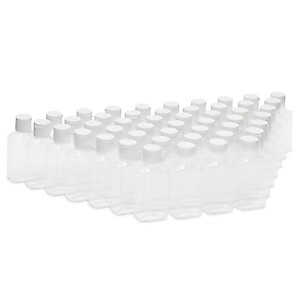 Okuna Outpost 50 Pack Mini Empty Plastic Bottles with Flip Cap, 2 oz Refillable Travel Container for Liquid Lotion Shampoo