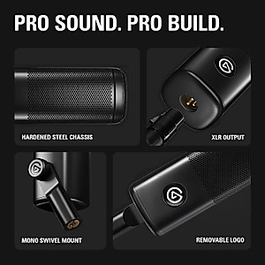 Elgato Wave DX with Cable - Dynamic XLR Microphone with 10ft/3m XLR Cable, Speech optimised for Podcasting, Streaming, Broadcasting, No Signal Booster Required, Works with Any Interface, PC/Mac