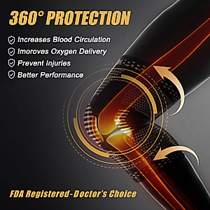 NEENCA Copper Knee Braces for Knee Pain Women & Men - 2 Pack Copper Knee Sleeves Set, Knee Compression Sleeve with Copper Ions Infused Fiber for Sports, Workout, Arthritis Pain, Meniscus Tear. ACE-52