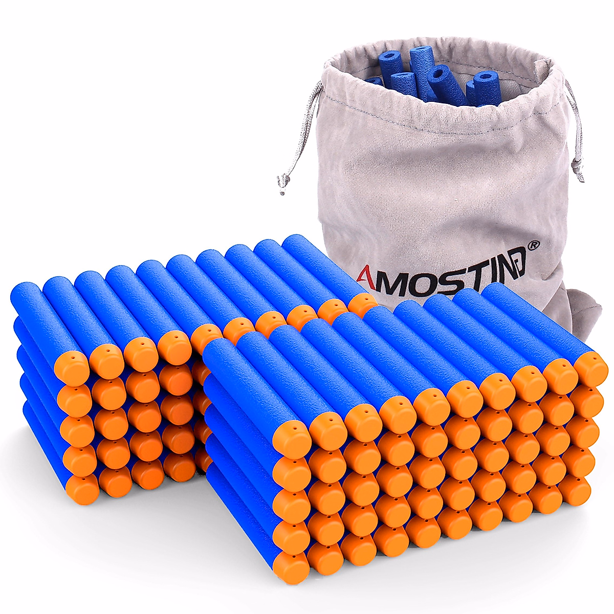 AMOSTING Refill Darts 100PCS Bullets Ammo Pack Compatible for Nerf N-Strike Elite 2.0 Series DinoSquad – Work with All Elite Blasters Blue