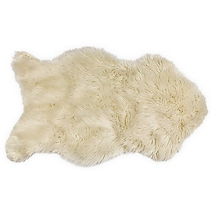 Nouvelle Legende® Faux Fur Sheepskin Premium Rug Single (23 in. X 40 in.) White