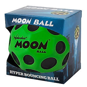 Waboba The Original Moon Ball - Hyper Bouncy Ball – Makes Pop Sound When Bounced - All Ages Extreme Bounce & Fun - Perfect for Active Play & Indoor or Outdoor Games - Green