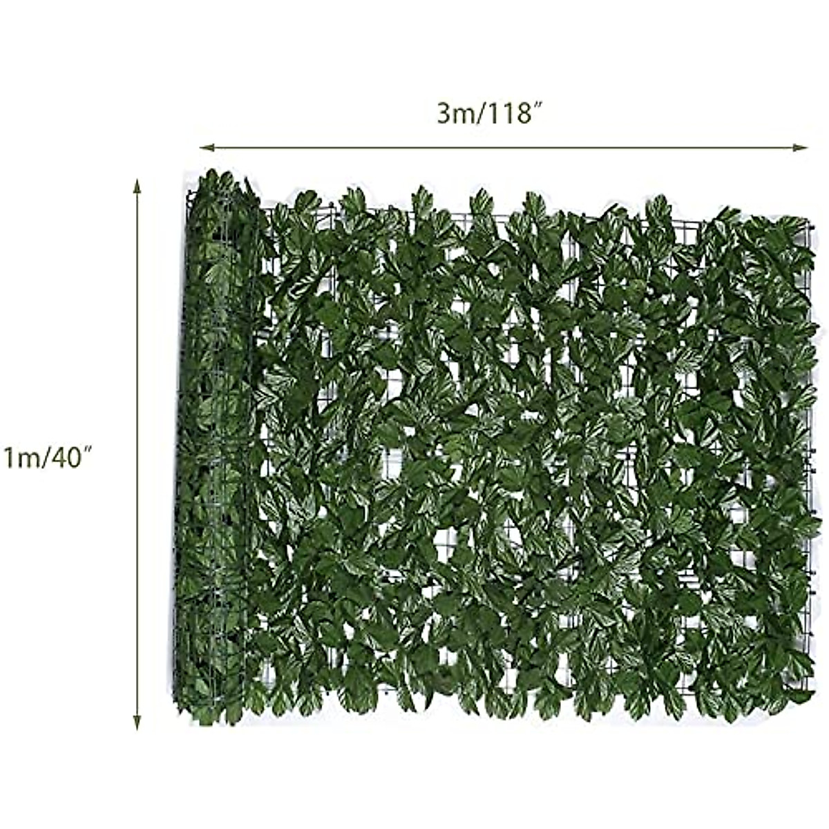 HACSYP Expandable Faux Privacy Fence 1 × 3m Artificial Ivy Leaf Green Fence Board Screening | Green Plastic Fence Sweet Potato Leaf Outdoor Patio Garden Decoration