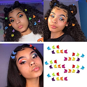 DEEINN Hair Clips, 50 Pcs Butterfly Pastel Hair Clips Mini Cute Accessories for Hair 90s Girls Women, Matte Colors