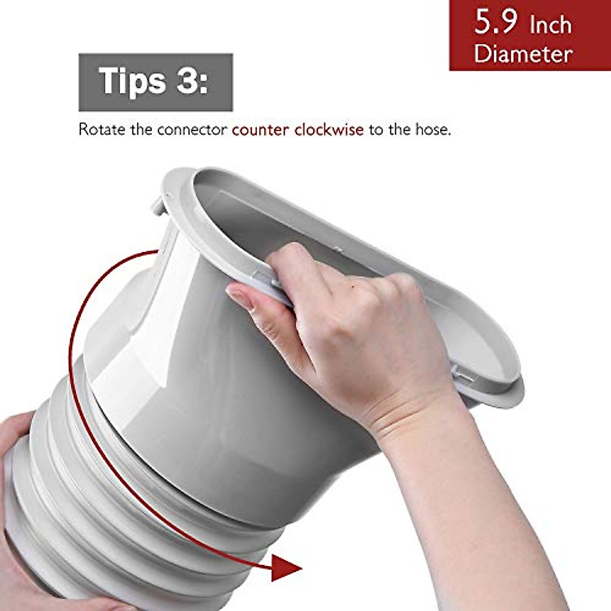 TURBRO Portable Air Conditioner Exhaust Hose, 5.9 Inch Diameter Counter Clockwise, 78 Inch Length